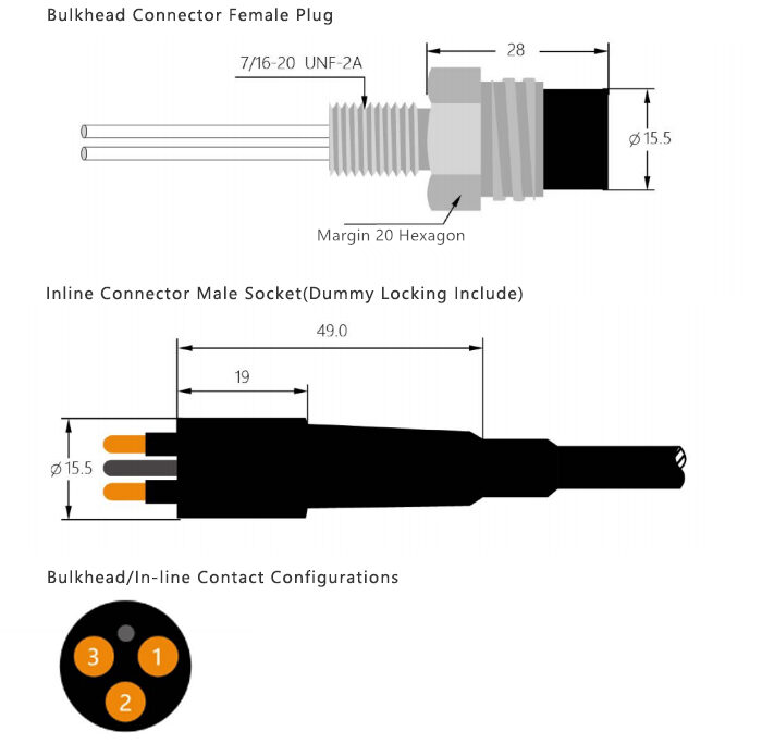 Underwater Connector 3Pins Subsea Electrical Connectors Subconn Underwater Connectors - Okensensor